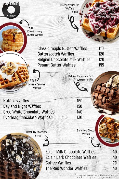 Menu of Budapest Bake Inn, Indiranagar, Bangalore