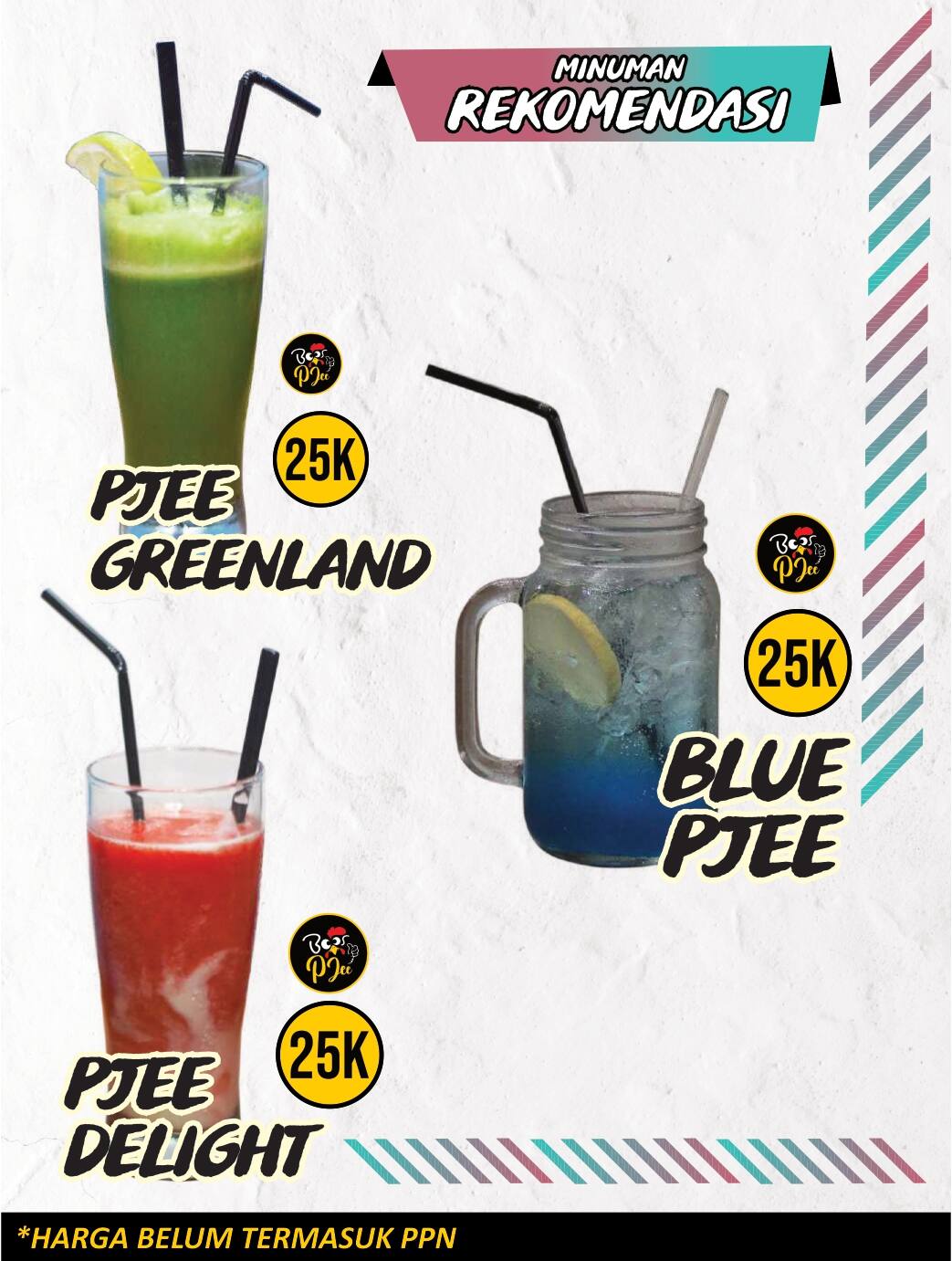 Menu at Boos Pjee restaurant, Bandung