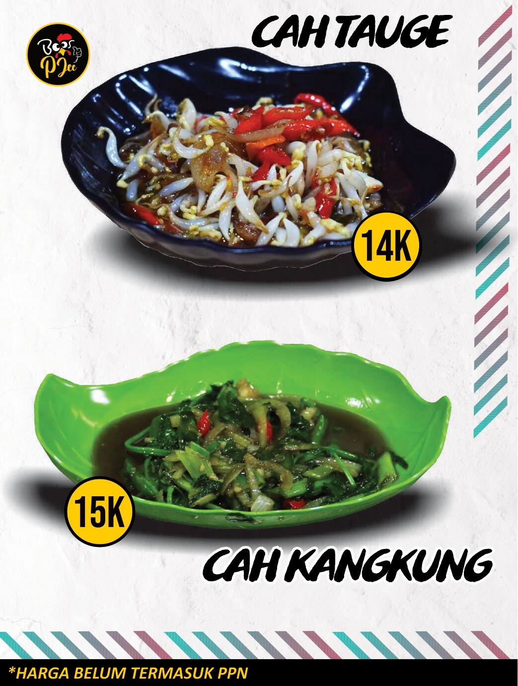 Menu at Boos Pjee restaurant, Bandung