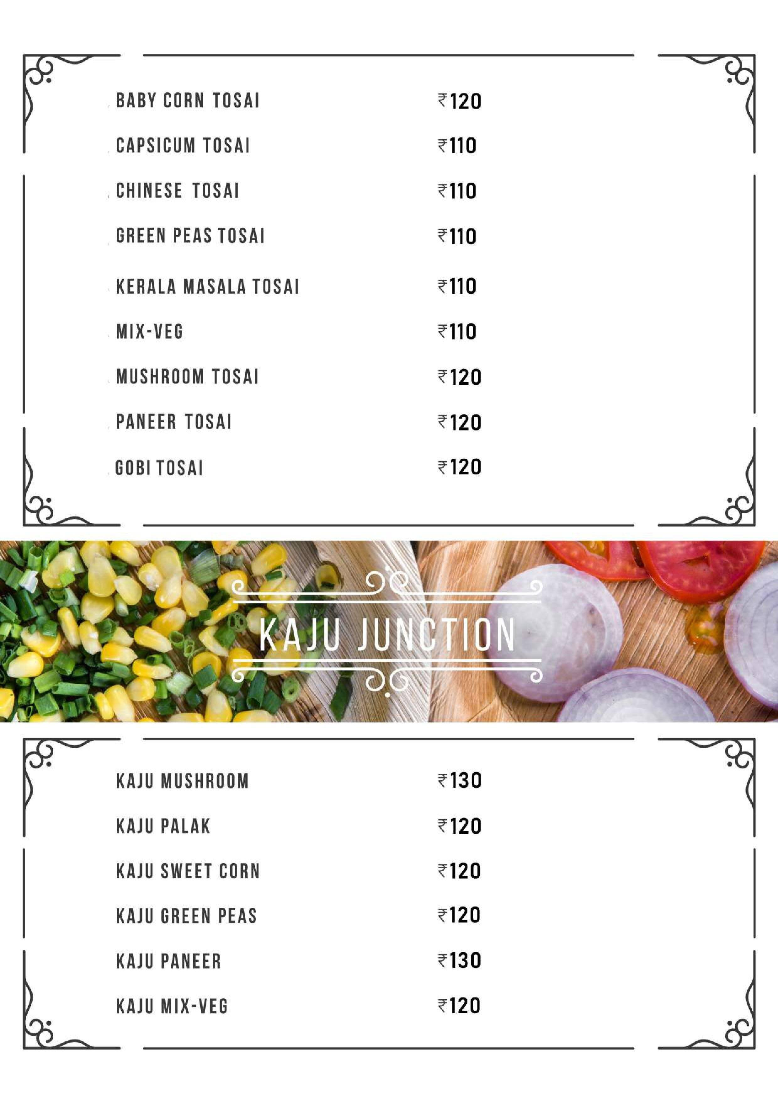 Menu of Tosai Club, Poonamalle, Chennai