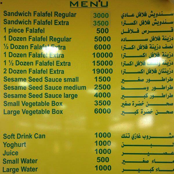 Falafel Arax Menu, Menu for Falafel Arax, Bourj Hammoud, Metn - Zomato ...