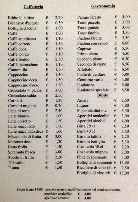 Menu da Fiera Cafè di Giovanni Bonizzoni C. pub & bar, Milano