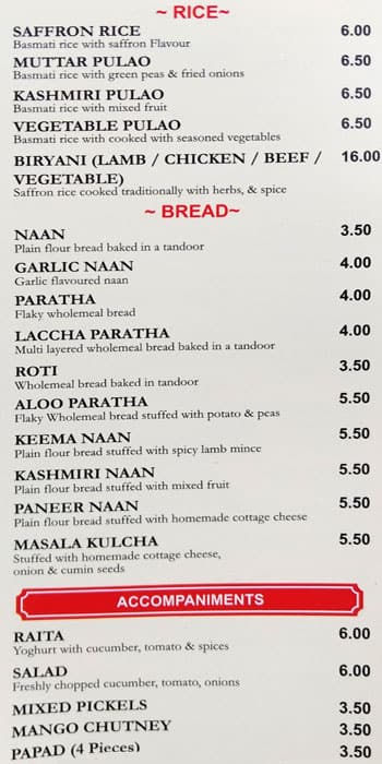 Menu at Machan Indian Restaurant, Eltham, 2&3/953 Main Rd
