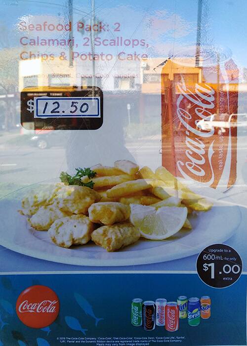 Menu at Flakey Jake's fast food, Ashwood