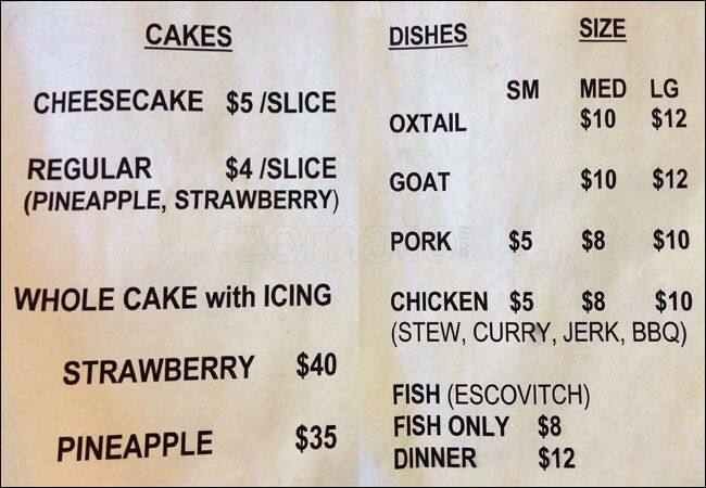 Menu at Blake Bakery, New York City
