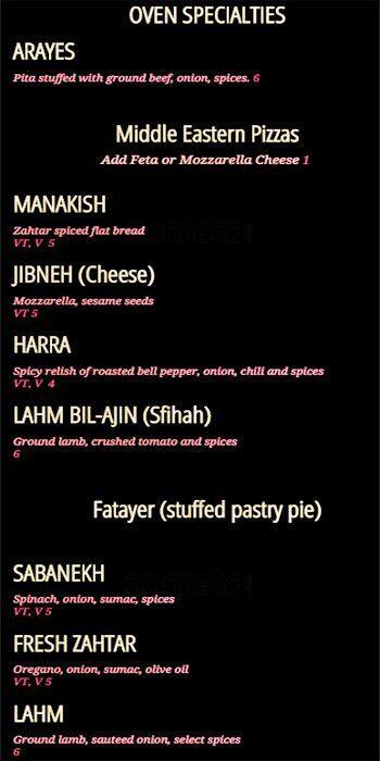 Menu at Salam Restaurant, Hillsboro