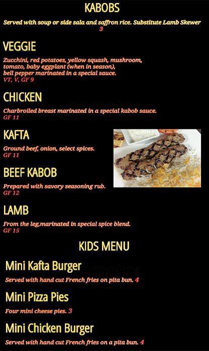 Menu at Salam Restaurant, Hillsboro