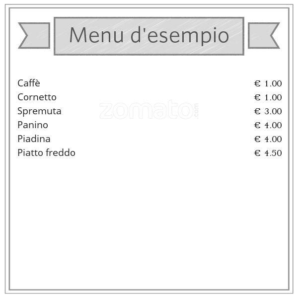 Menu da Bar Zanzibar, Milano, Via Latisana