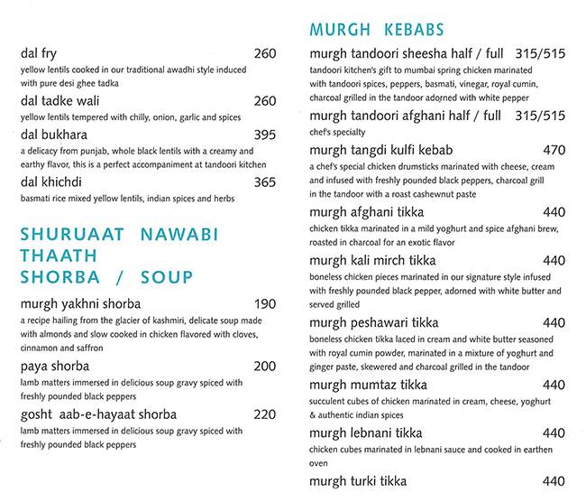 Menu at Club Bombay At Sheesha Sky Lounge, Mumbai