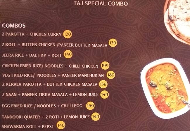 Menu at Taj Restaurant, Kattankulathur, R2CV+Q9C
