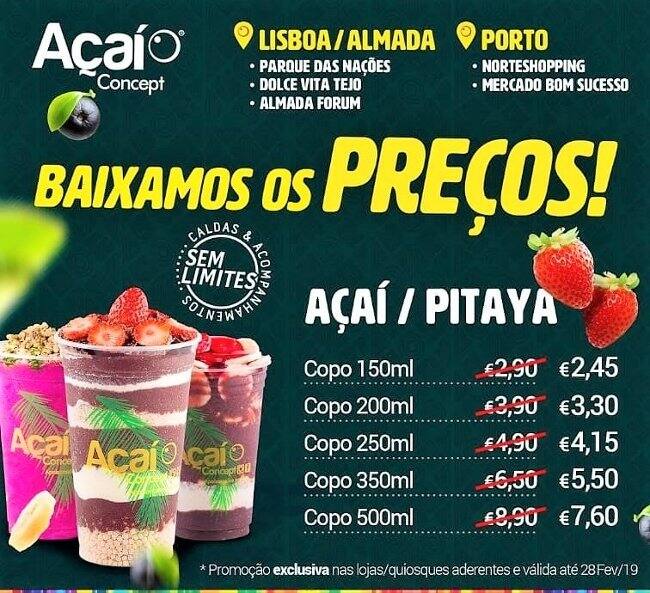 Menu em Açai Concept restaurante de fast food, Lisboa, Alameda dos ...