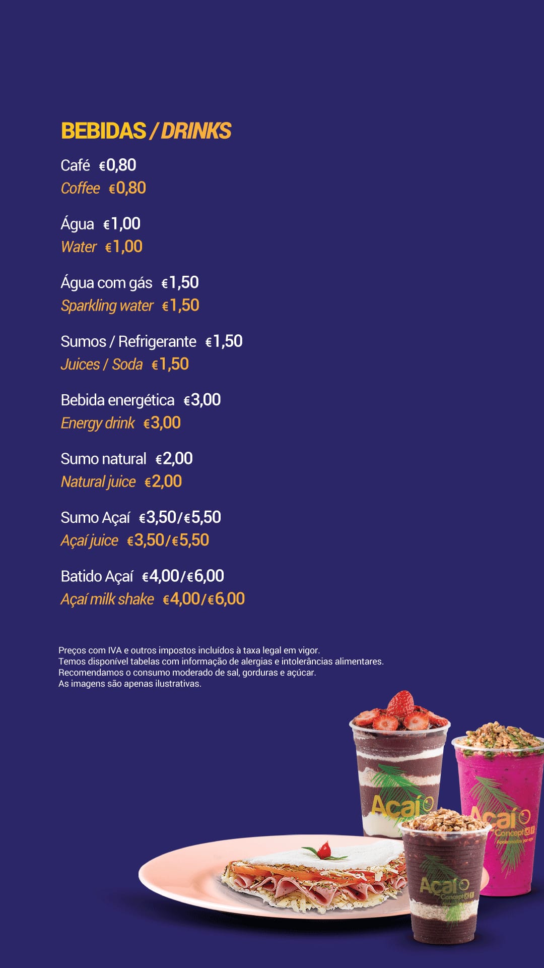 Menu em Açai Concept restaurante de fast food, Lisboa, Alameda dos ...