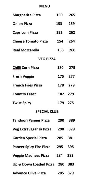 Menu of Pizza Craft, Mayur Vihar Phase 3, New Delhi
