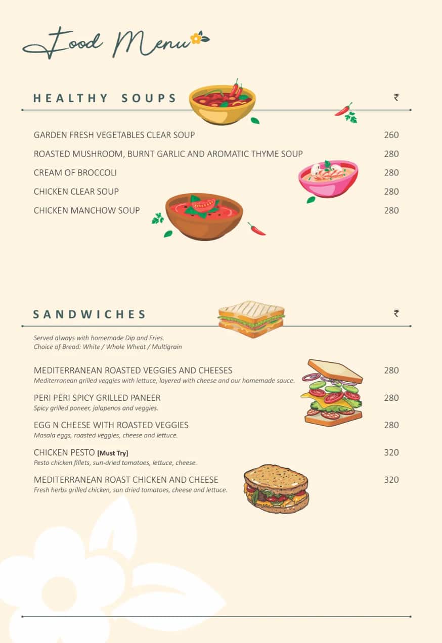 Menu of Mystic Cafe, Jubilee Hills, Hyderabad