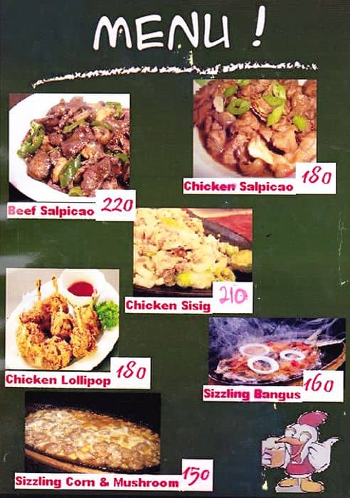 Menu at Moiza 3 restaurant, Makati, Dr Jose P. Rizal Ave