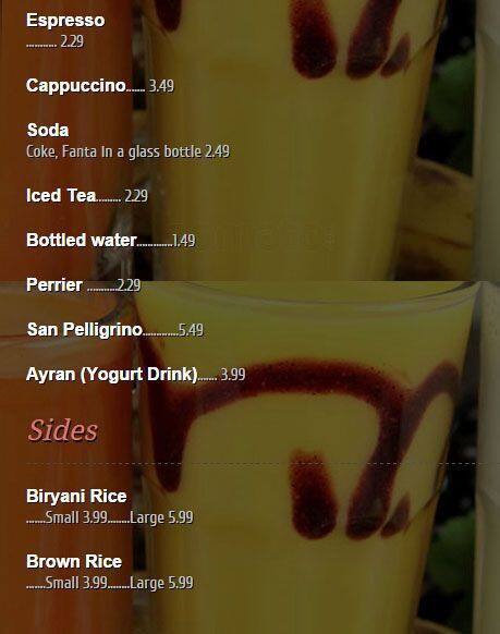 Menu at Sayad Mediterranean Grill restaurant, Houston