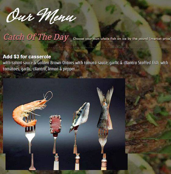 Menu at Sayad Mediterranean Grill restaurant, Houston