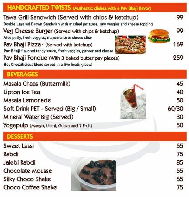 Menu at Metro Tawa, Mumbai, Amrutwar Building