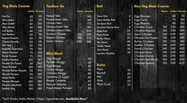 Menu at Theka Desi Khaana, Gurugram, Shop 3
