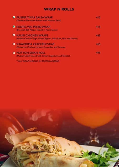 Menu at Terrace On 3, Jammu