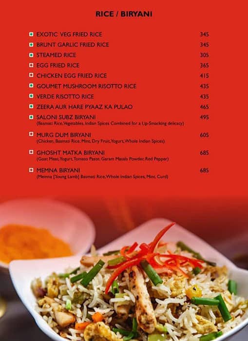 Menu at Terrace On 3, Jammu