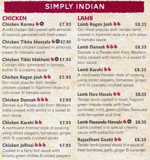 Menu at Indian Moment restaurant, London, 47 Northcote Rd