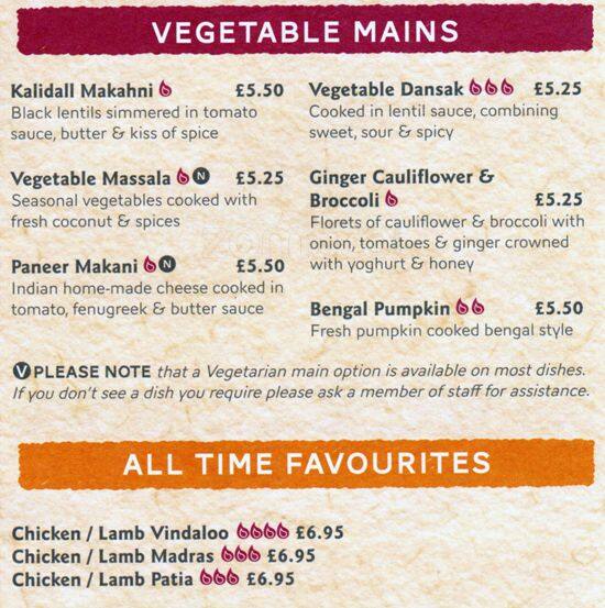 Menu at Indian Moment restaurant, London, 47 Northcote Rd