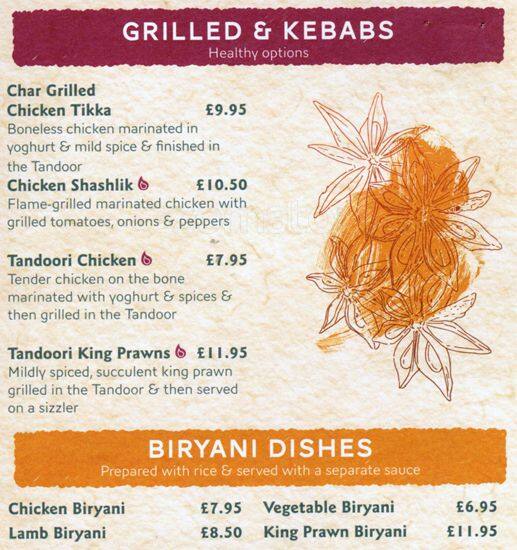 Menu at Indian Moment restaurant, London, 47 Northcote Rd