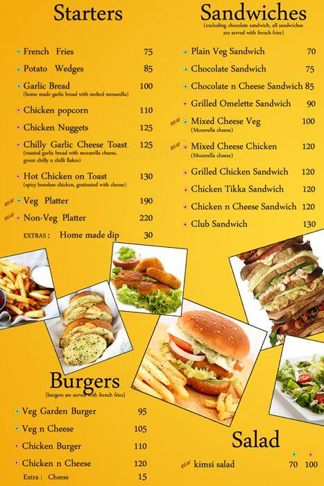 Menu at 18th Century Cafe, Mahabalipuram, J57C+WPV