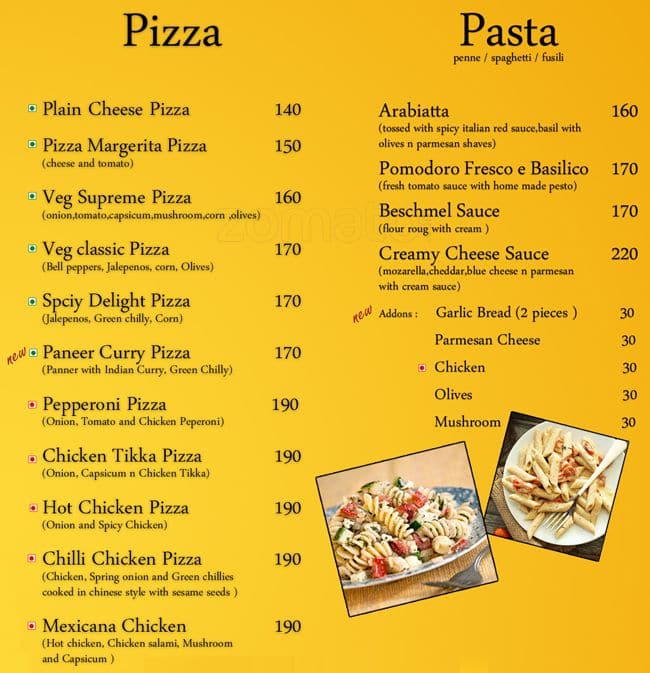 Menu at 18th Century Cafe, Mahabalipuram, J57C+WPV