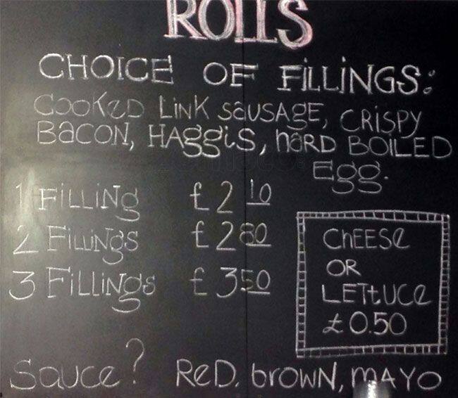 Menu at Little Inn Cafe, Edinburgh, 1 Johnston Terrace