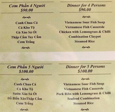 Menu at Co Do restaurant, Richmond