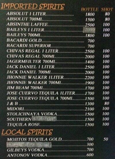 Menu at D' Voice KTV & Grill pub & bar, Cebu City