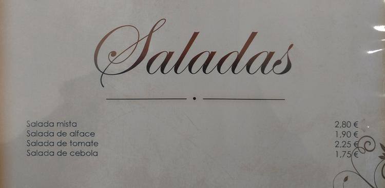 Menu at O Sarrabulho restaurant, Leça da Palmeira