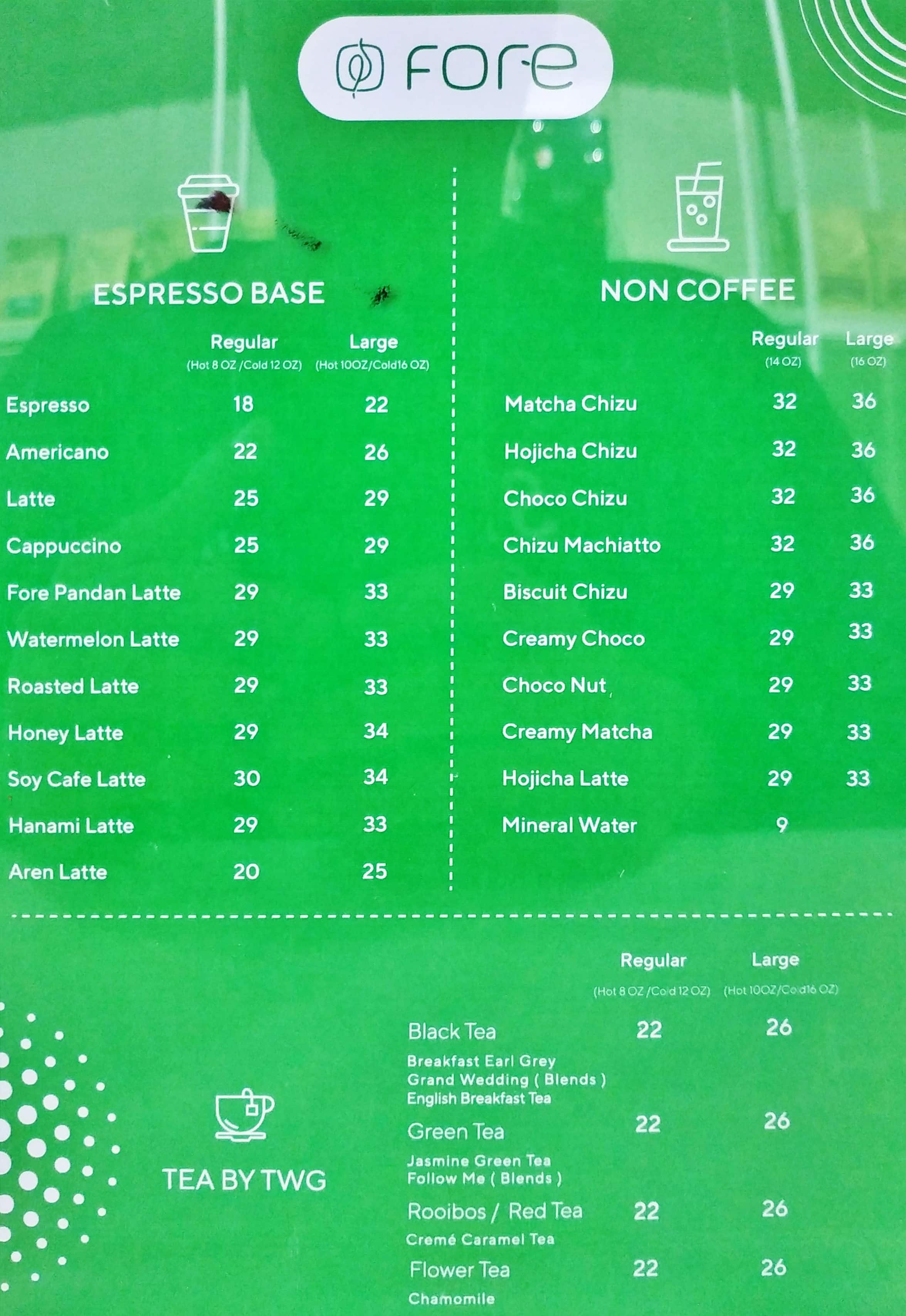 Menu at Fore Coffee - WTC 2 cafe, Jakarta