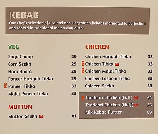 Menu of Kulcha King, Jumeirah Lake Towers (JLT), Dubai