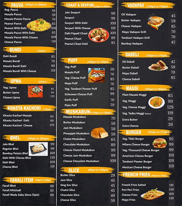 Menu of Navrang Cafe & Food Zone, Satellite, Ahmedabad