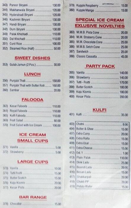 Menu at Ashray Restaurant, Mumbai