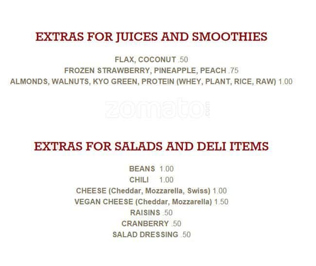 Menu at Berrybrook Farm Natural Foods pub & bar, Charlotte