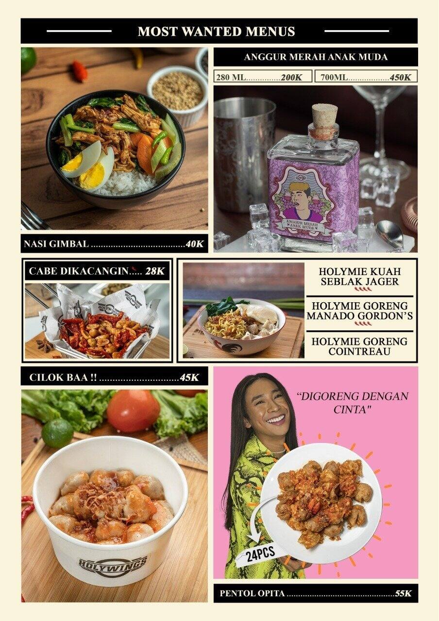 Menu at Holywings GOLD pub & bar, Jakarta