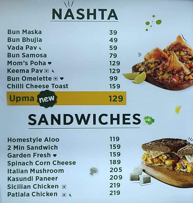 Menu at Chaayos Chai+Snacks=Relax, Noida, Plot 58