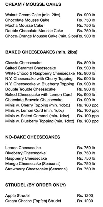 Menu of Indulgence, Koregaon Park, Pune