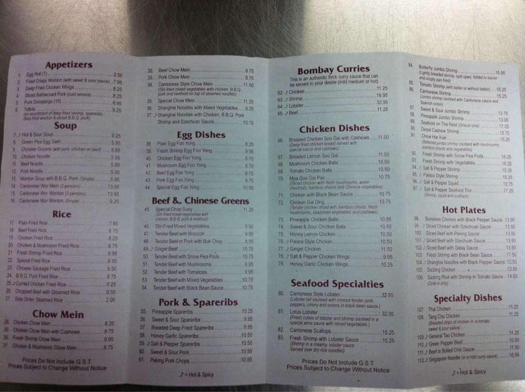 Menu at New Golden National Family Restaurant, High River, High River