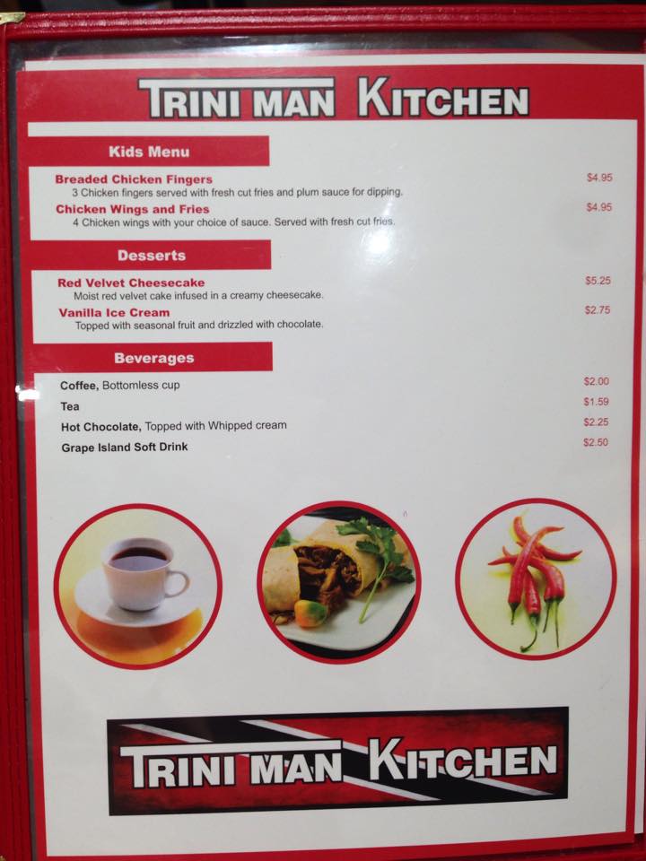 Menu at Triniman Kitchen restaurant, London