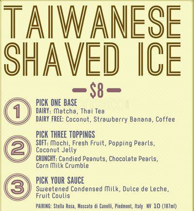 Menu at Linger restaurant, Denver