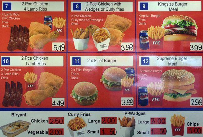 Menu at Fancy Chicken fast food, London