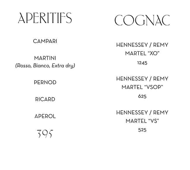 Menu of Zooey - A Culinary Bar, Defence Colony, New Delhi