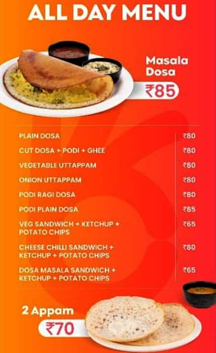 Menu of Sooper South, HSR, Bangalore