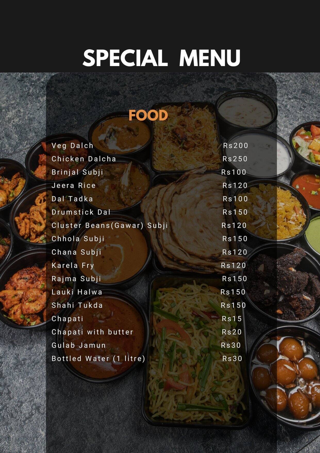 Menu of ABC Foods, Camp Area, Pune