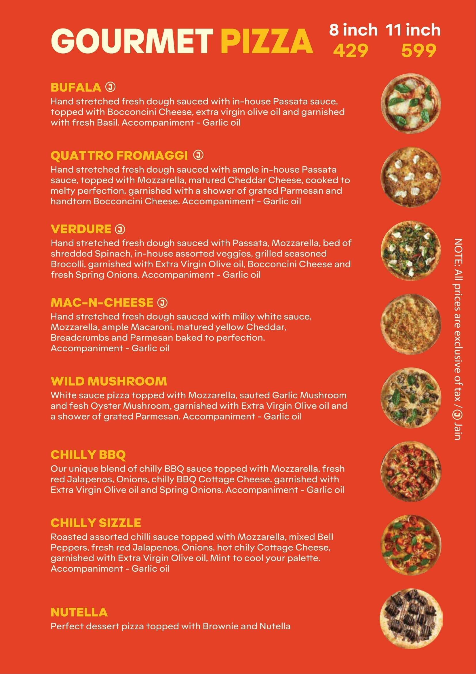 Menu of Cheelizza - India Ka Pizza, Virar, Mumbai